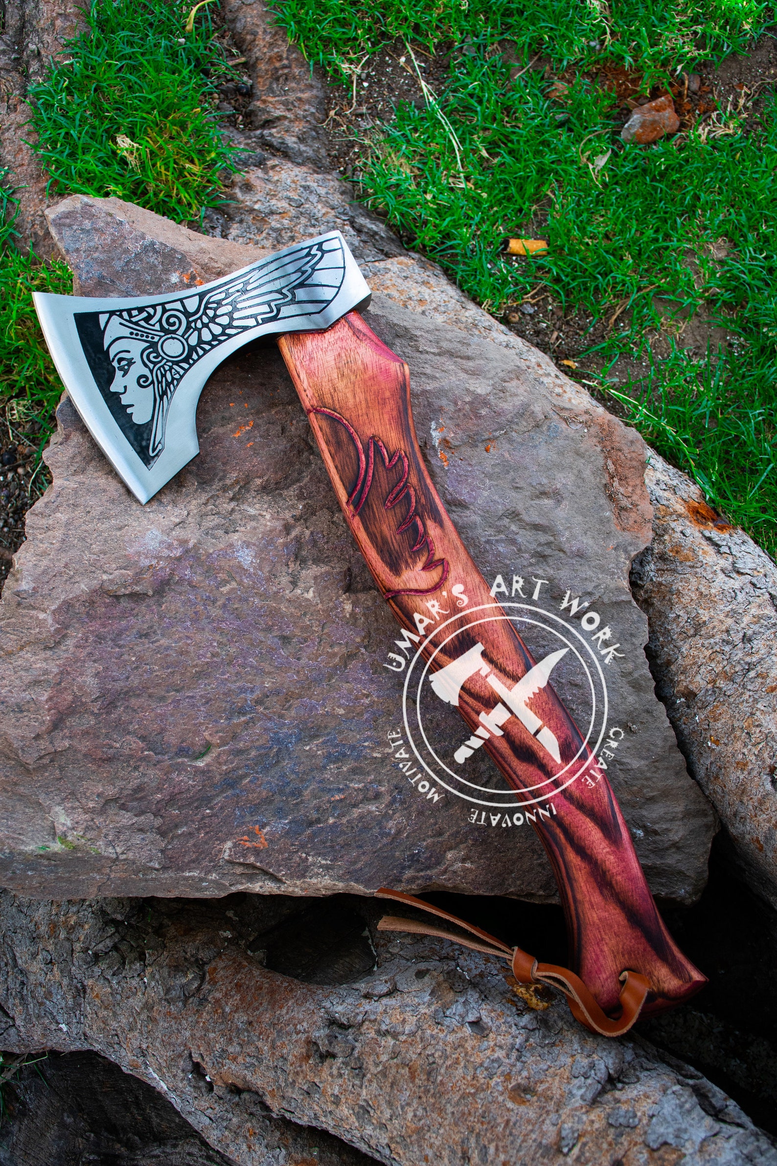 Engraved Custom Axe With Wooden Boxviking Axecarving | Etsy