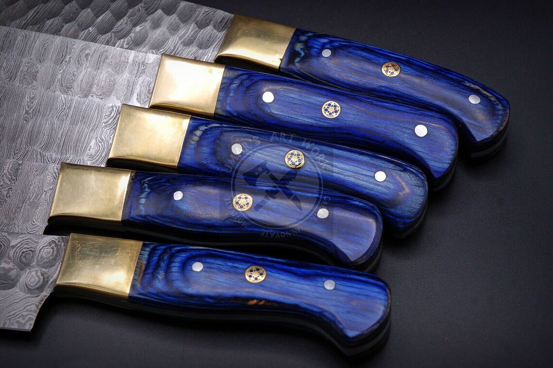 Chefs Knife Set Kitchen Knife Set With Rose Wood & Sheep - Etsy