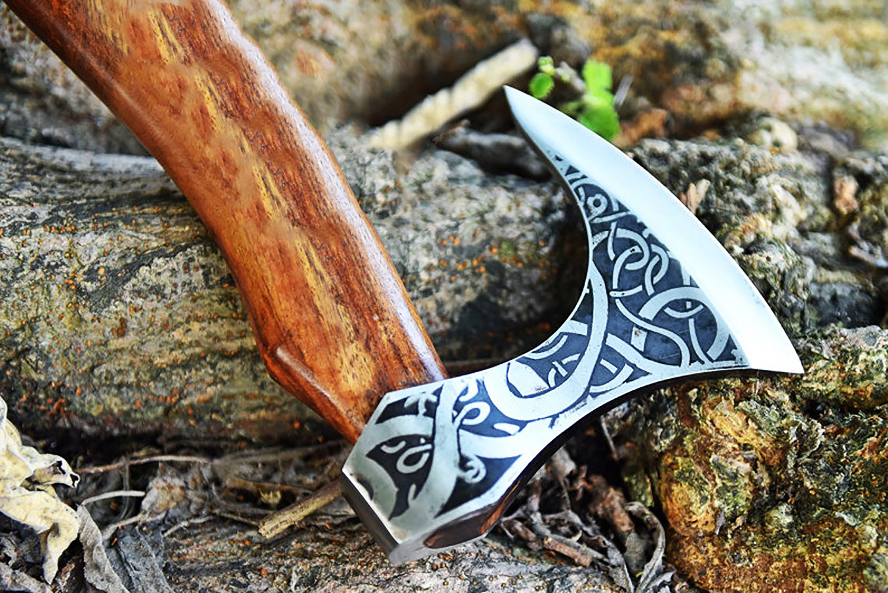 Hand Forged Throwing Viking Axe Hand Engraved On Carbon Steel | Etsy