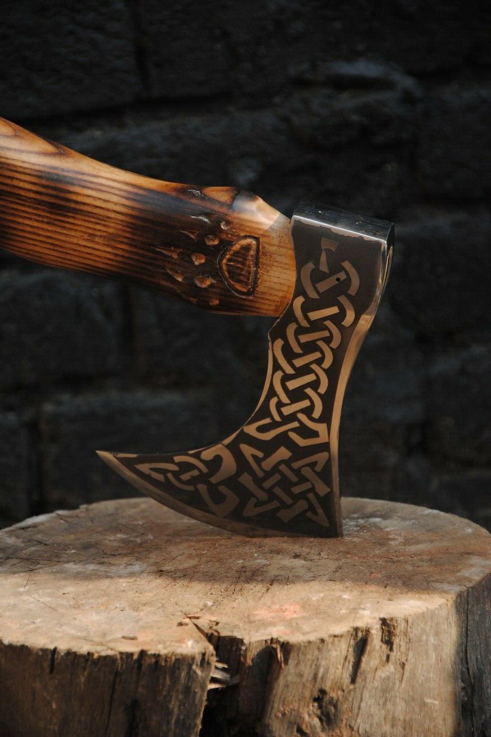Bearded Viking Axe Etched on Axe Head Beautiful Axe Handle - Etsy