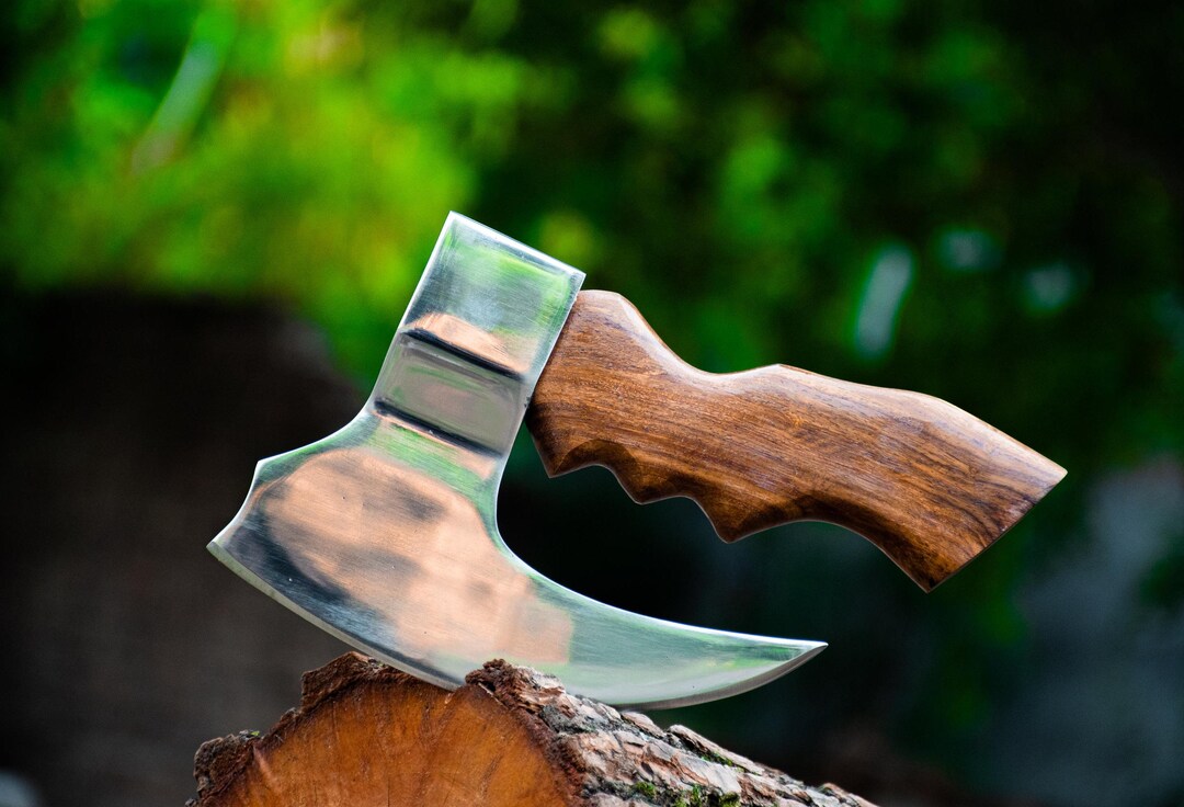Pizza Cutter With Handmade Wood Handle, Deep Dish, Pizza Axe, Pan Style ...