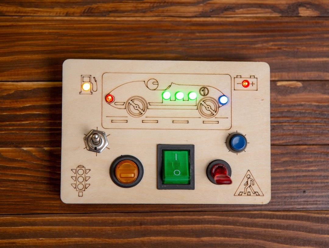 Montessori Light Busy Board for Toddlers – Wooden Sensory Activity ...