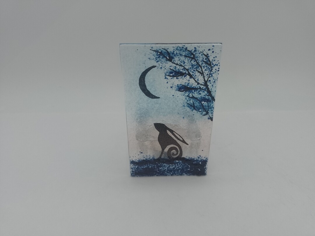 Fused Glass Tea Light Holder, Fused Glass Haretea Light Holder, Fused ...