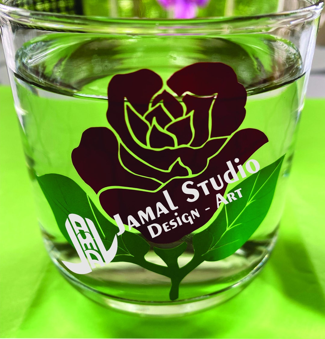 DIGITAL DOWNLOAD - Red Rose Vinyl Decal Cups, Mother's Day, Hand Made ...