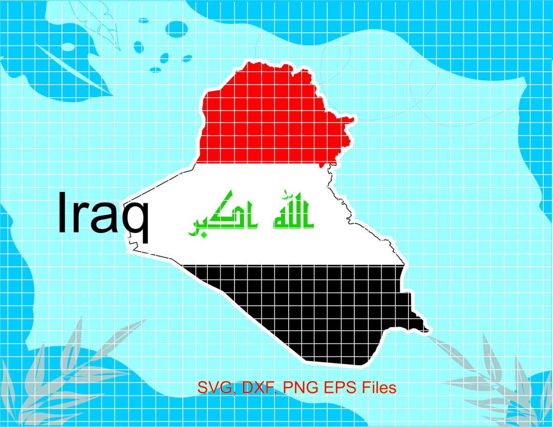 Iraq Flag Map, Iraq Flag, Iraq Map - Etsy