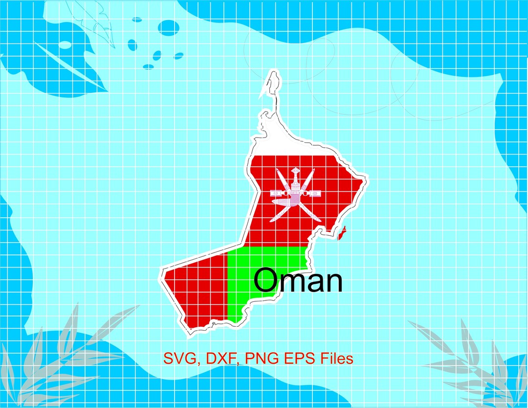 Oman Flag Map, Oman Flag, Qatar Map, Oman, Flag Map - Etsy