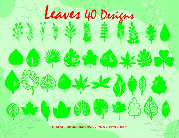 Leaves SVG Leaf Dividers Svg Leaves Dividers Hand Drawn | Etsy