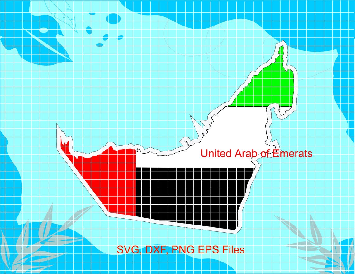 United Arab of Emirates Flag Map, UAE Flag Map, UAE Flag, UAE Map ...