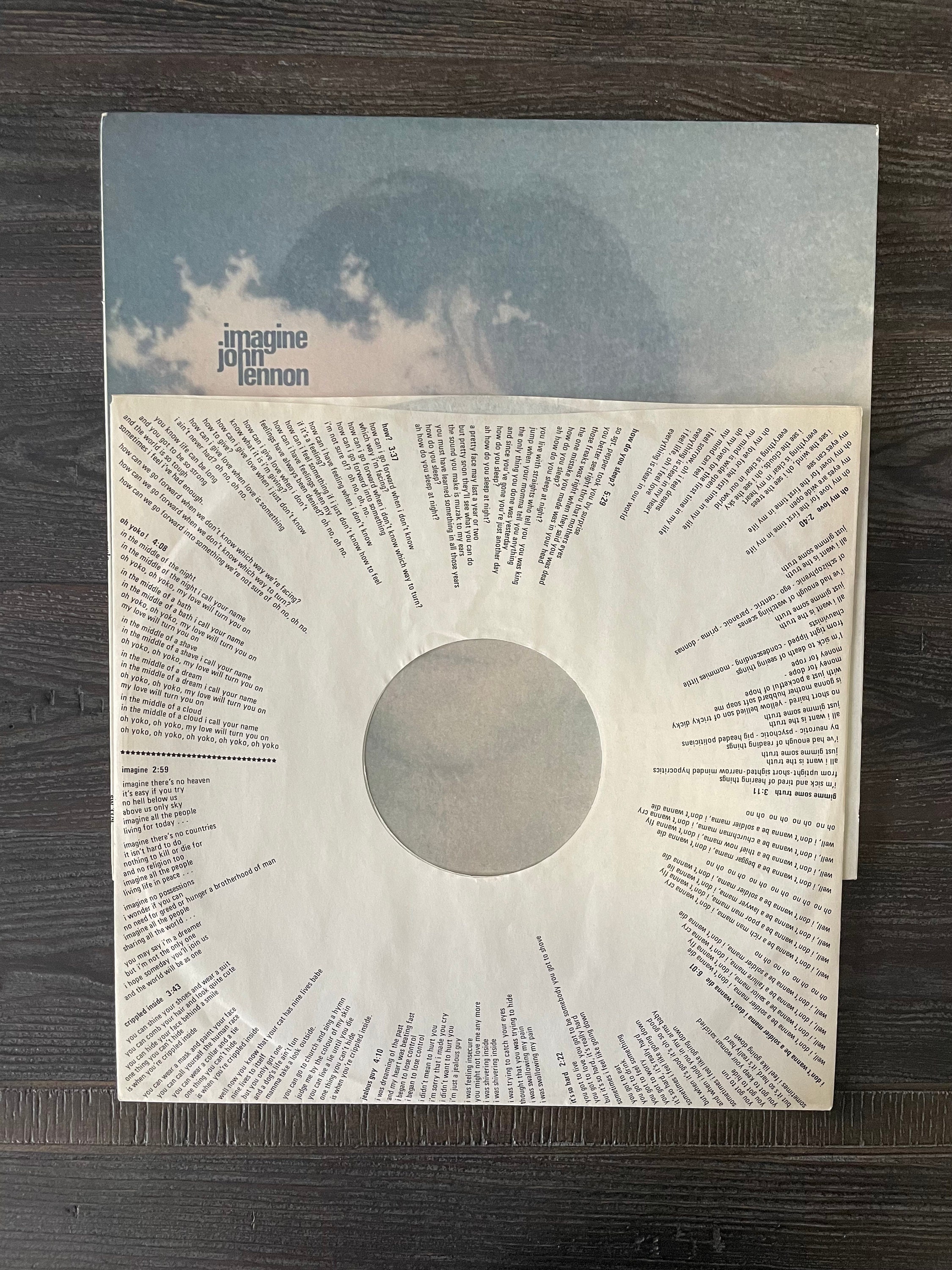 John Lennon, imagine, Vintage Vinyl Rock Album on Apple Records, 1971 ...