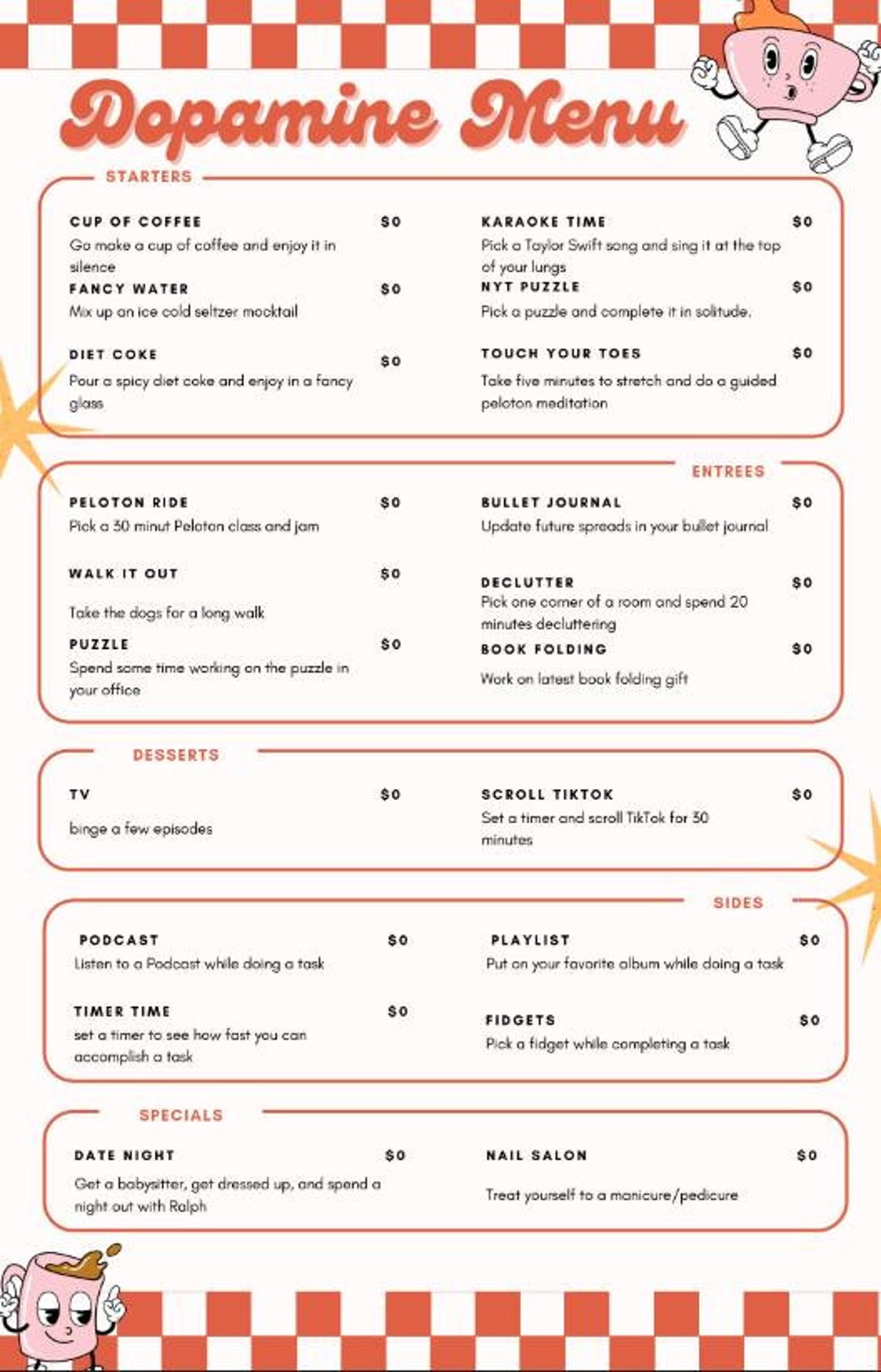 Dopamine Menu, ADHD Menu, ADHD Assistance, Dopamine Assistance, ADHD ...