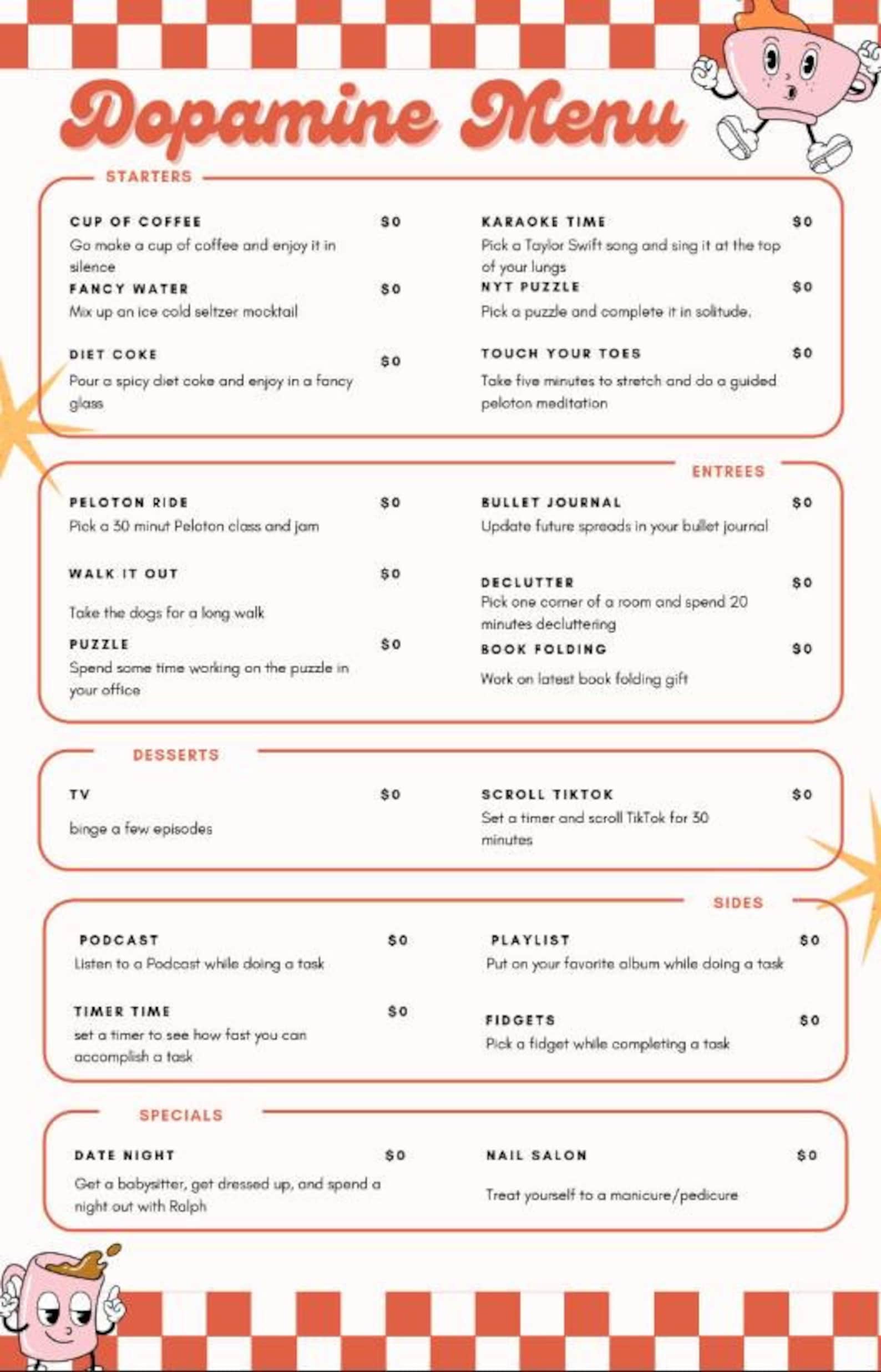 Dopamine Menu, ADHD Menu, ADHD Assistance, Dopamine Assistance, ADHD ...