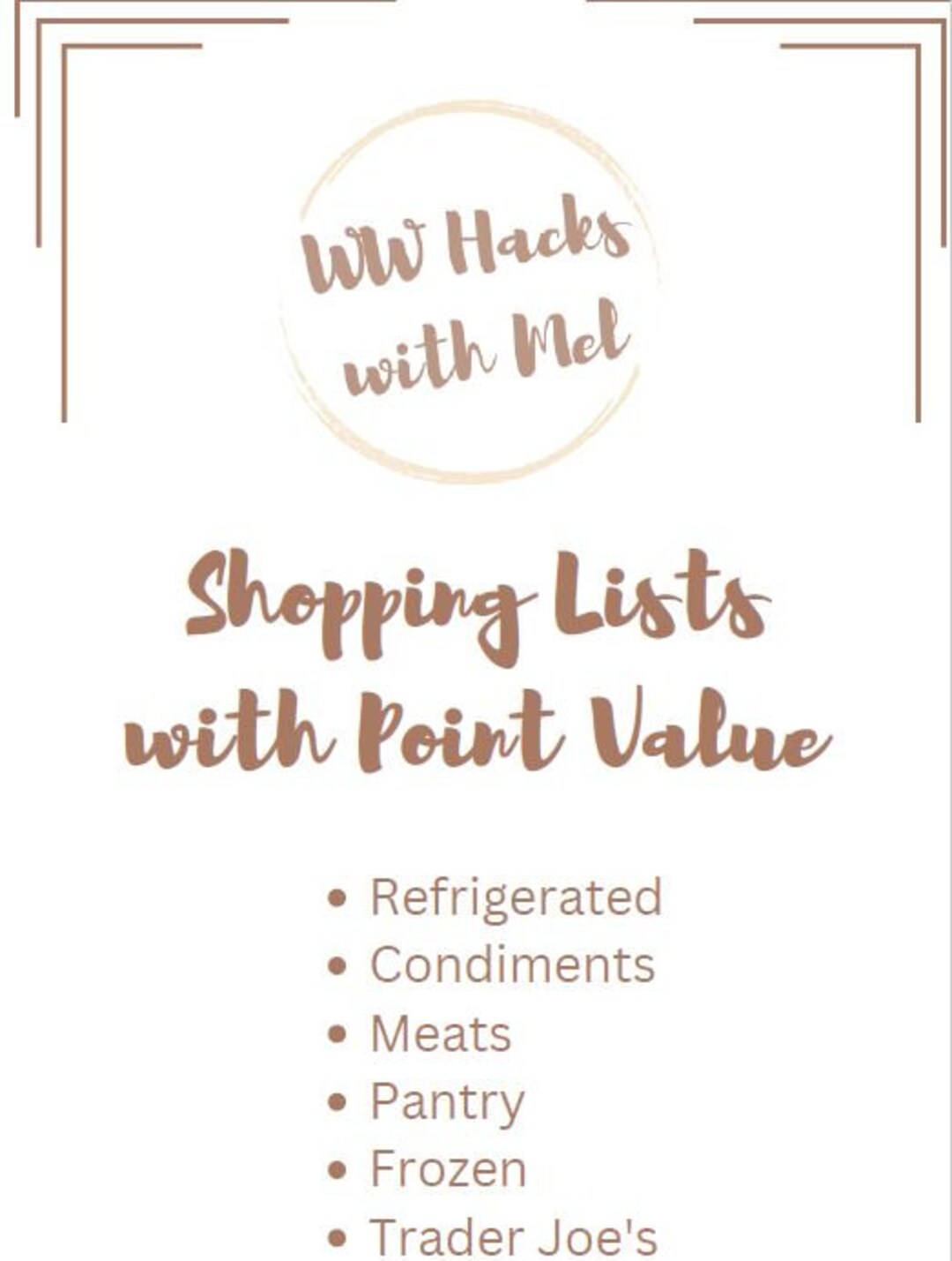 WW Digital Download Shopping Lists With Points Values - Etsy