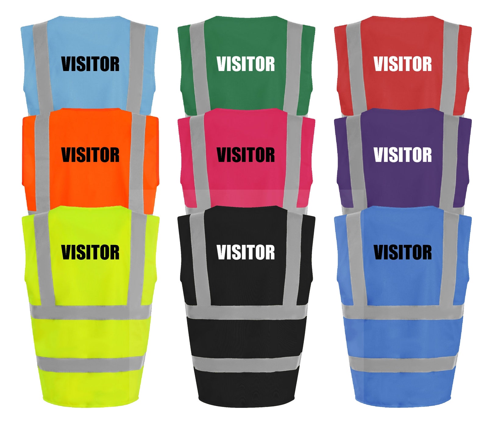 Visitor High Vis Vest Custom Printed Hi Viz Safety Crew Vest - Etsy ...