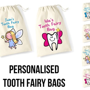 Personalised Tooth Fairy Bag, Tooth Fairy Pillow Pouch, Personalized ...