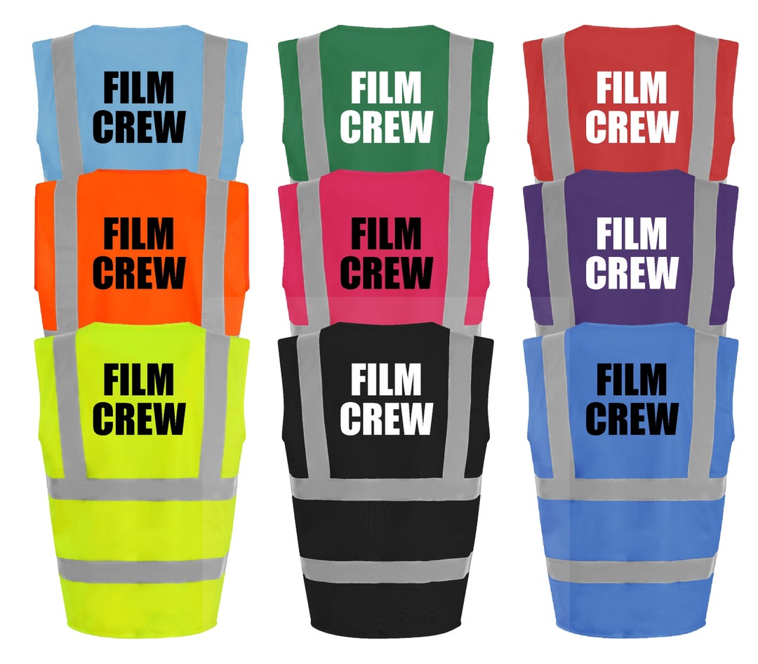 Film Crew High Vis Vest Custom Printed Hi Viz Safety Vest Reflective ...