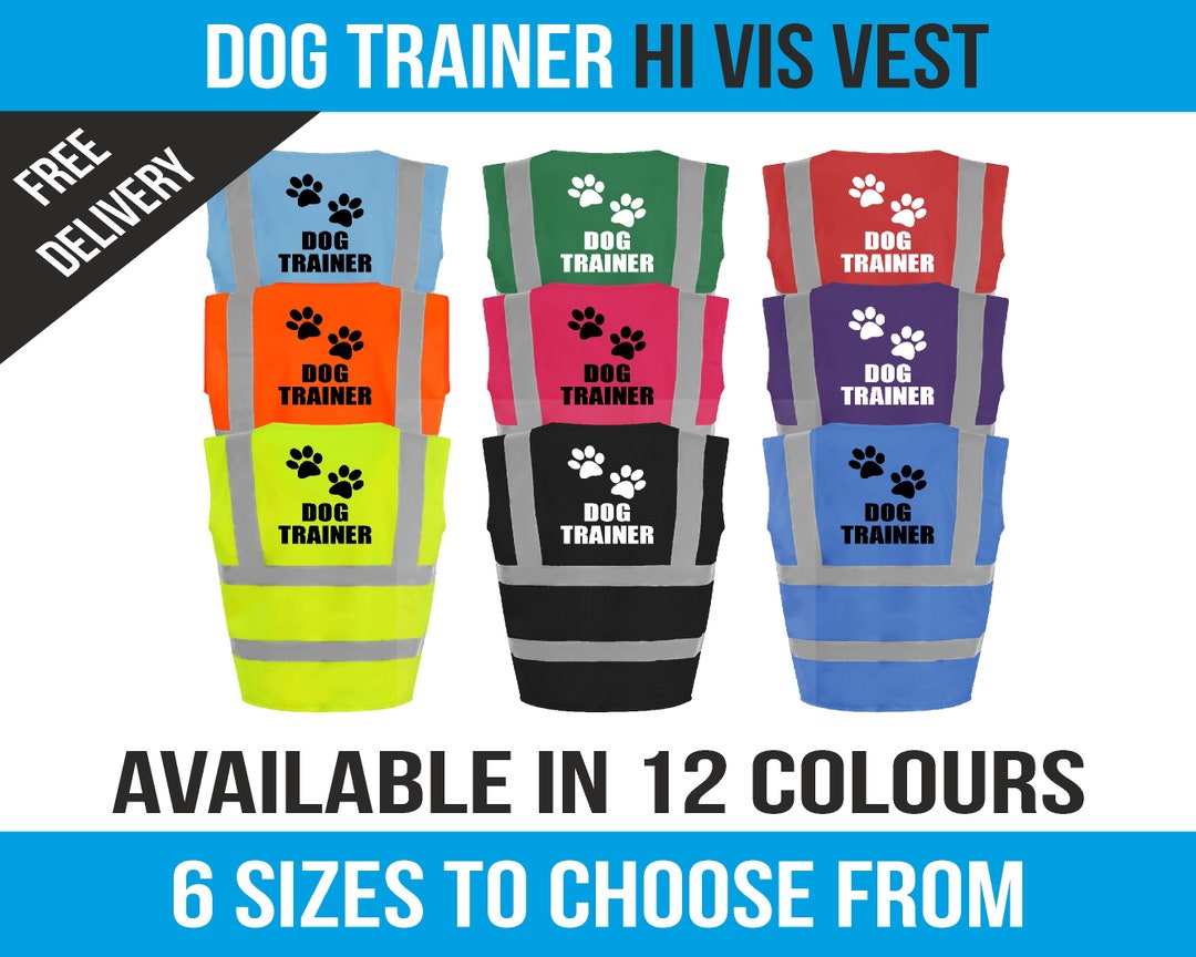 Custom Dog Trainer High Vis Vest, Custom Printed Dog Training Hi Viz ...
