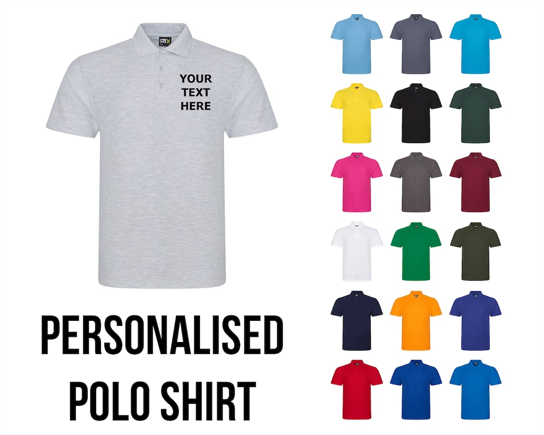 Personalised Polo Shirt, Custom Printed Workwear Uniform, Personalized ...