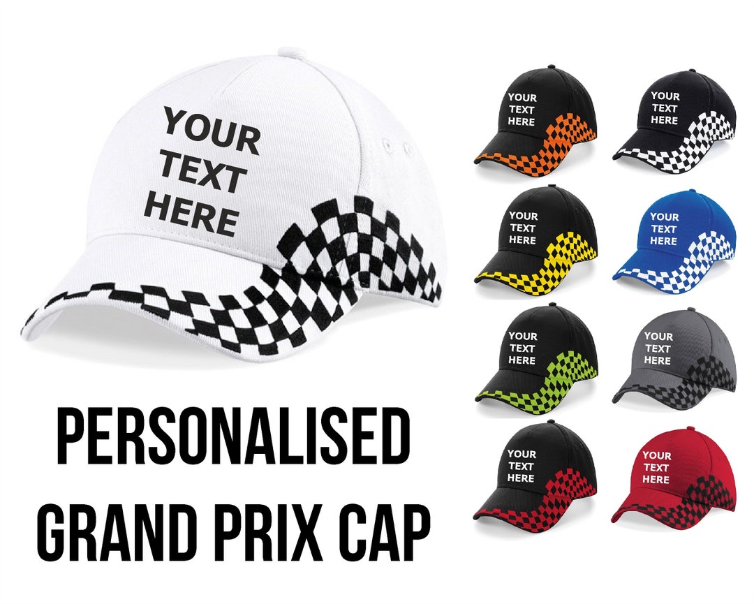Personalised Baseball Cap, Embroidered 5 Panel Hat, Unisex Racing Cap ...