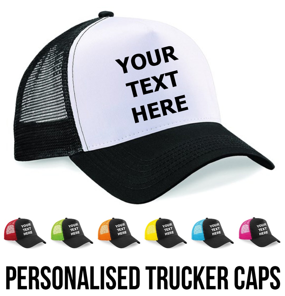 Personalised Trucker Cap, Embroidered Unisex Custom Baseball Hat ...