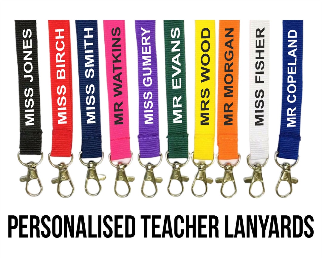 Personalised Teacher Lanyard With Badge Holder, Personalized Lanyards ...