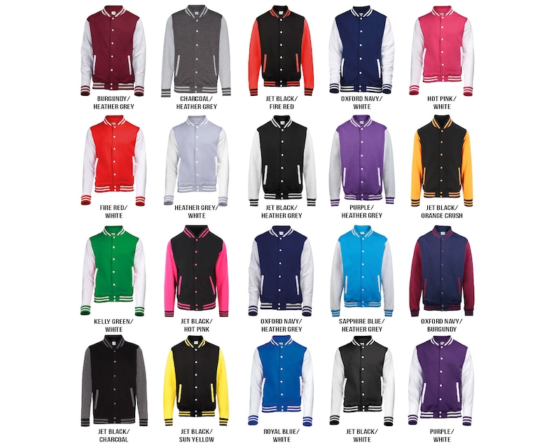 Personalised Varsity Jacket, Mens or Womens College Sweatshirt, College ...
