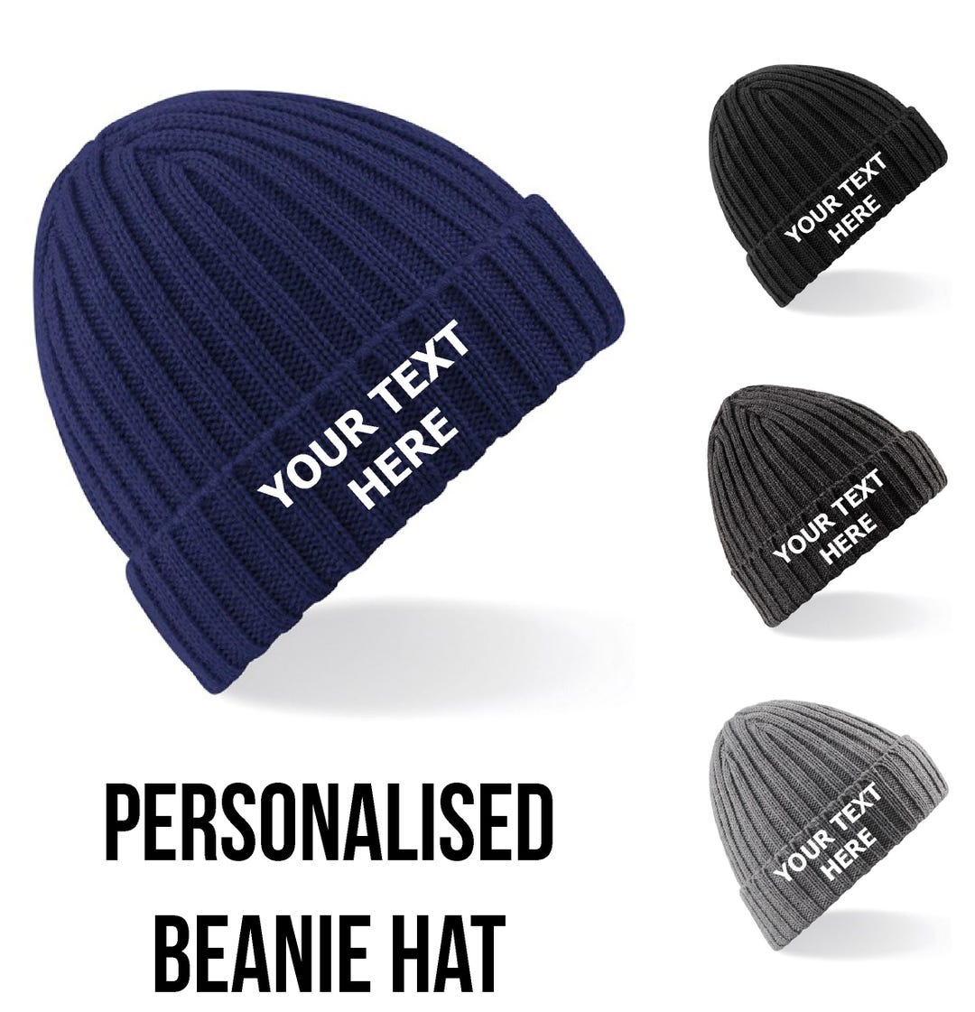 Custom Beanie Hat, Personalised Beanie, Personalized Embroidered Winter ...