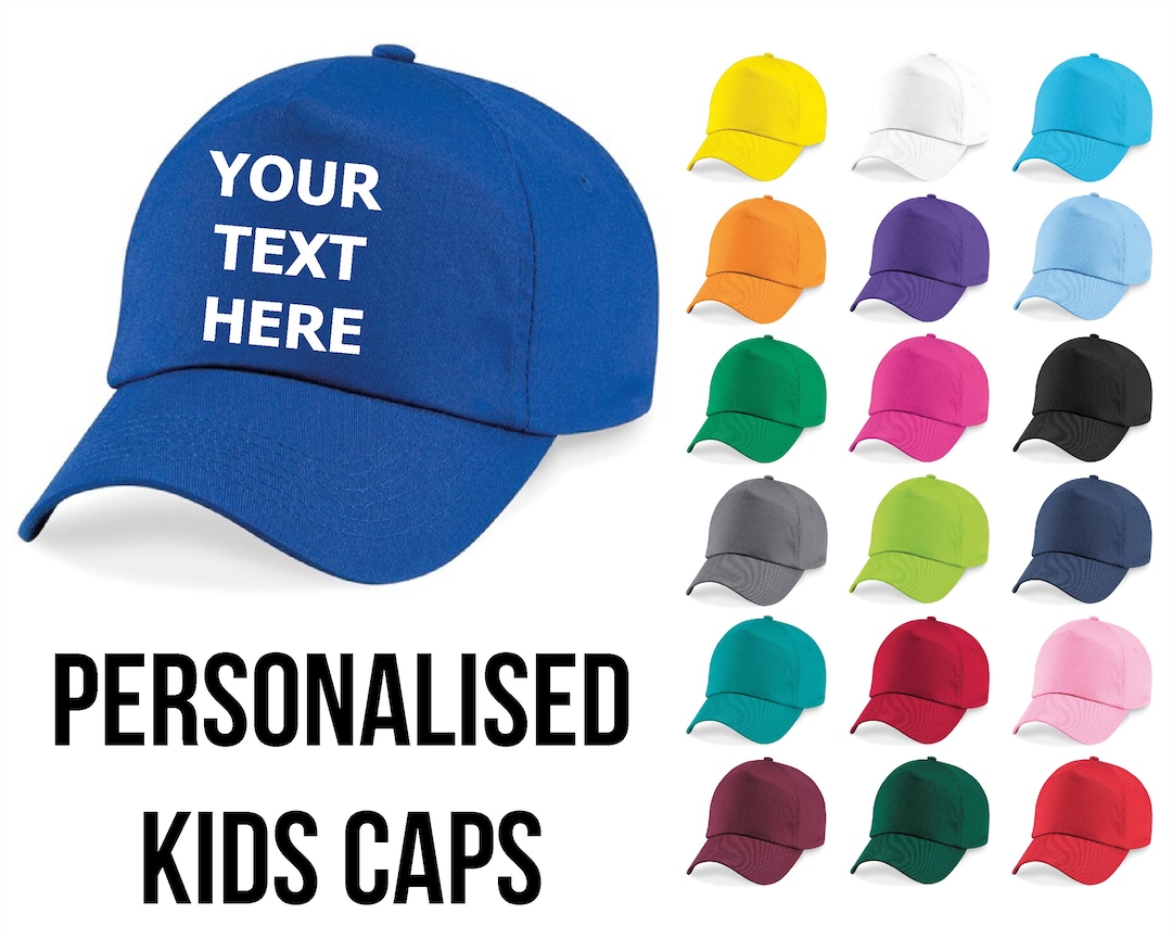 Custom Printed Kids Baseball Cap Personalised Embroidered Childs Hat ...