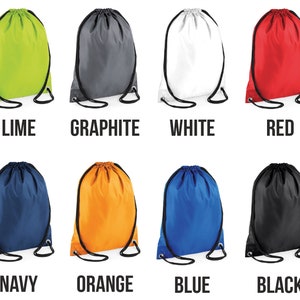 Personalised Kids Gym Bag, Netball Kit Bag, Printed Swim Bag PE Kit ...