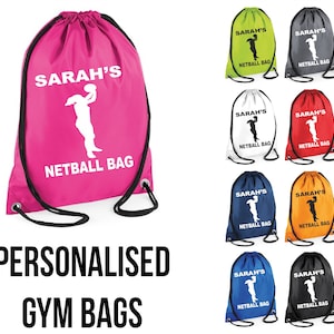 Personalised Kids Gym Bag, Netball Kit Bag, Printed Swim Bag PE Kit ...