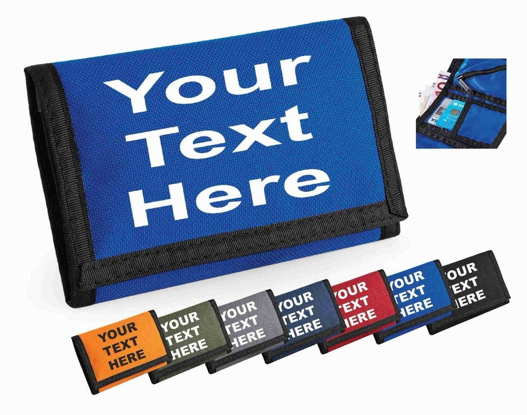 Personalised Custom Printed Kids Wallet Money Purse Rip Strip Coin ...