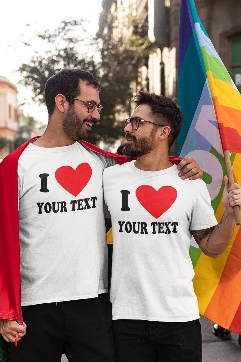 Camiseta personalizada con texto "I Love", para hombre y mujer, con ...