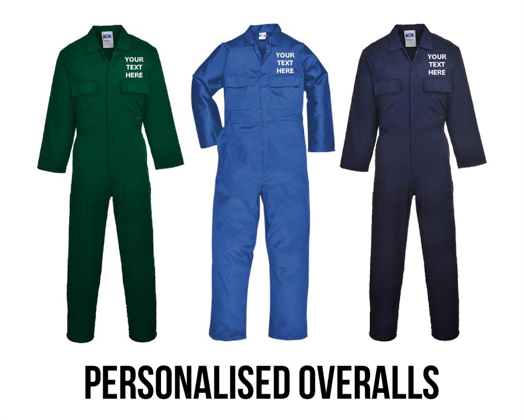 Personalised Printed Mechanic Overalls Custom Overall Coveralls Car ...
