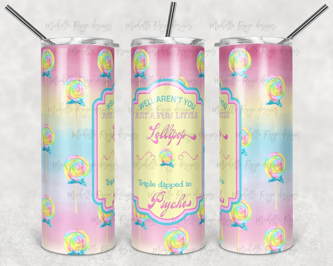 Candy Lollipop, Label, Psycho, Pastel Watercolor Rainbow, Sublimation ...