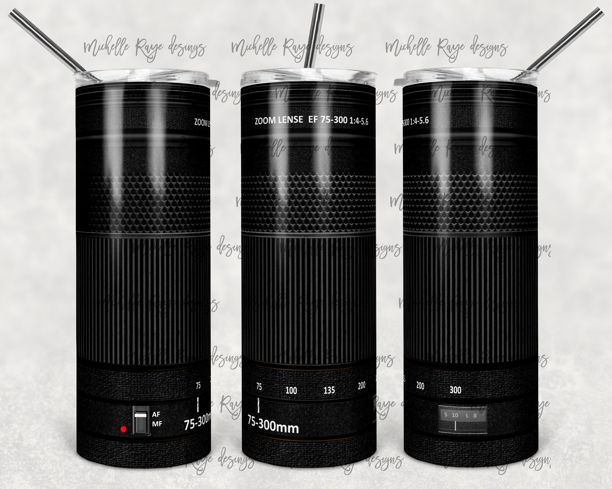 Camera Lens Design, Photographer, 20 Oz Skinny Tumbler Design. Instant ...