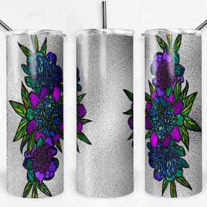 Stained Glass Floral Border Blank, Stained Glass Flowers, Blank for ...