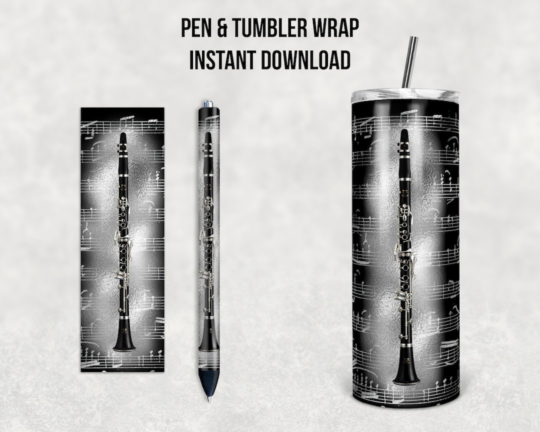 Clarinet and Sheet Music, Musical Instrument, 20 Oz Skinny Tumbler and ...