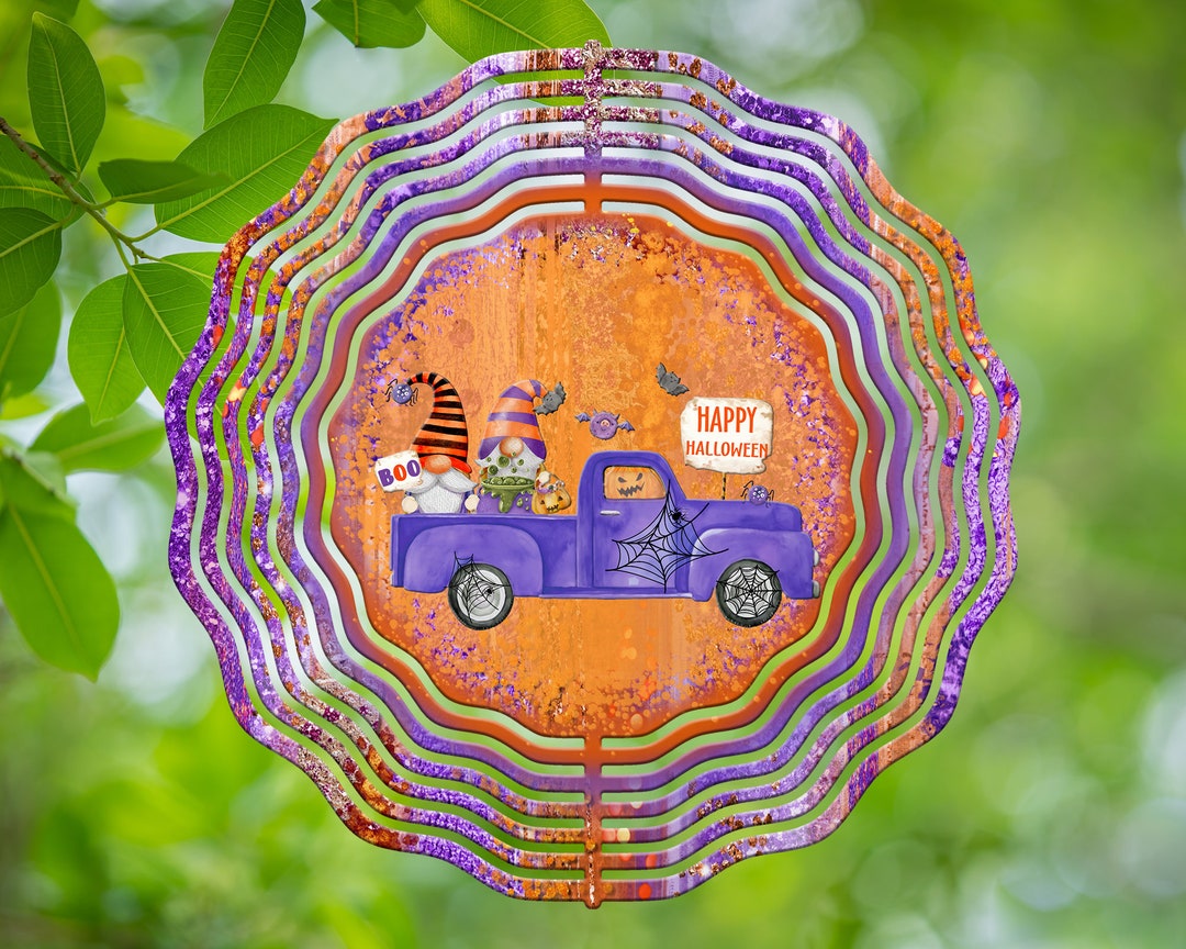 Halloween Gnome in Truck Brush Strokes, Hanging Wind Spinners for ...
