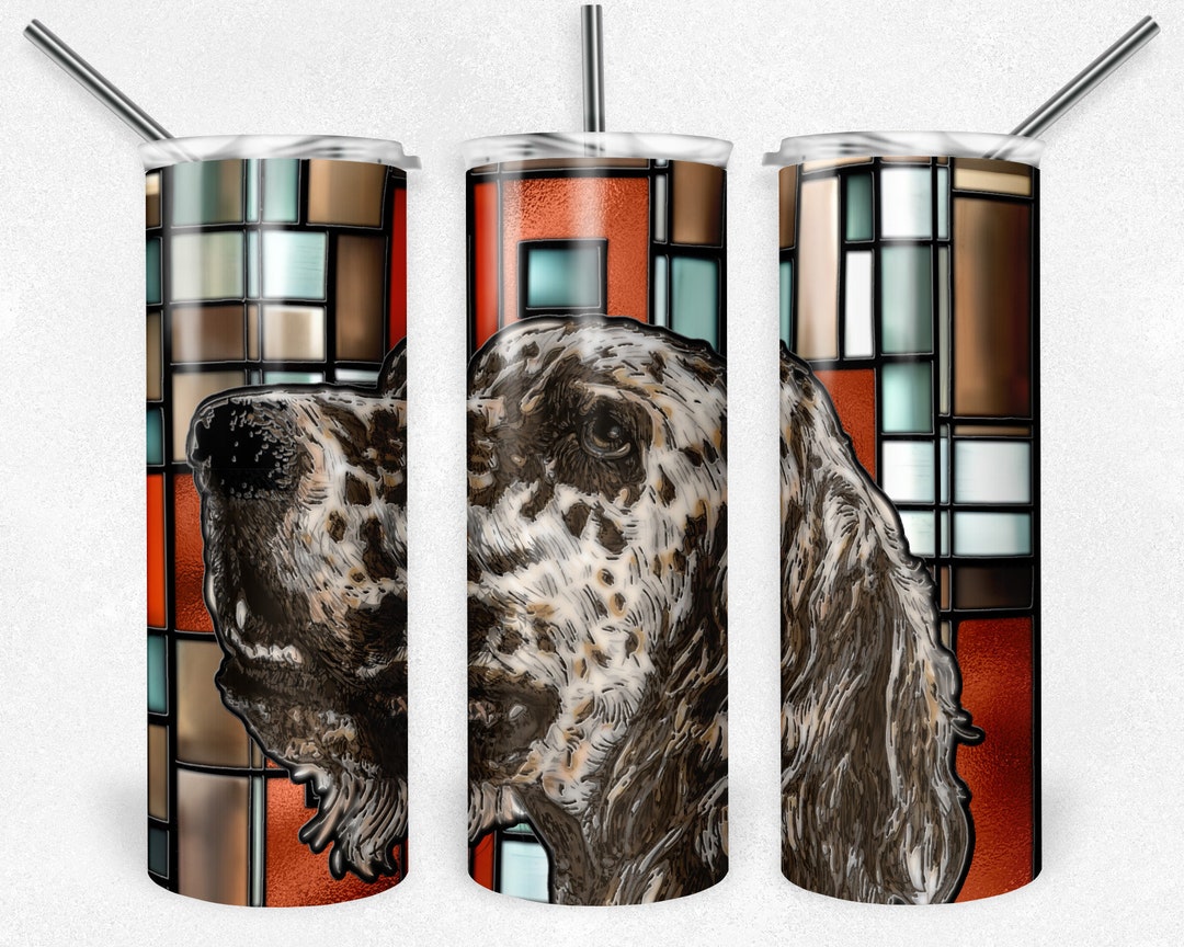 English Setter Stained Glass PNG Wrap, Long Haired German Shepherd ...