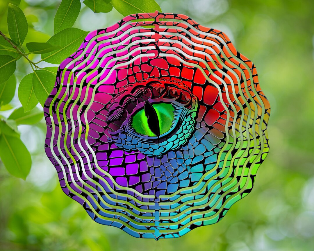 Neon Dragon Eye Wind Spinner Design, Wind Spinners for Outdoors ...
