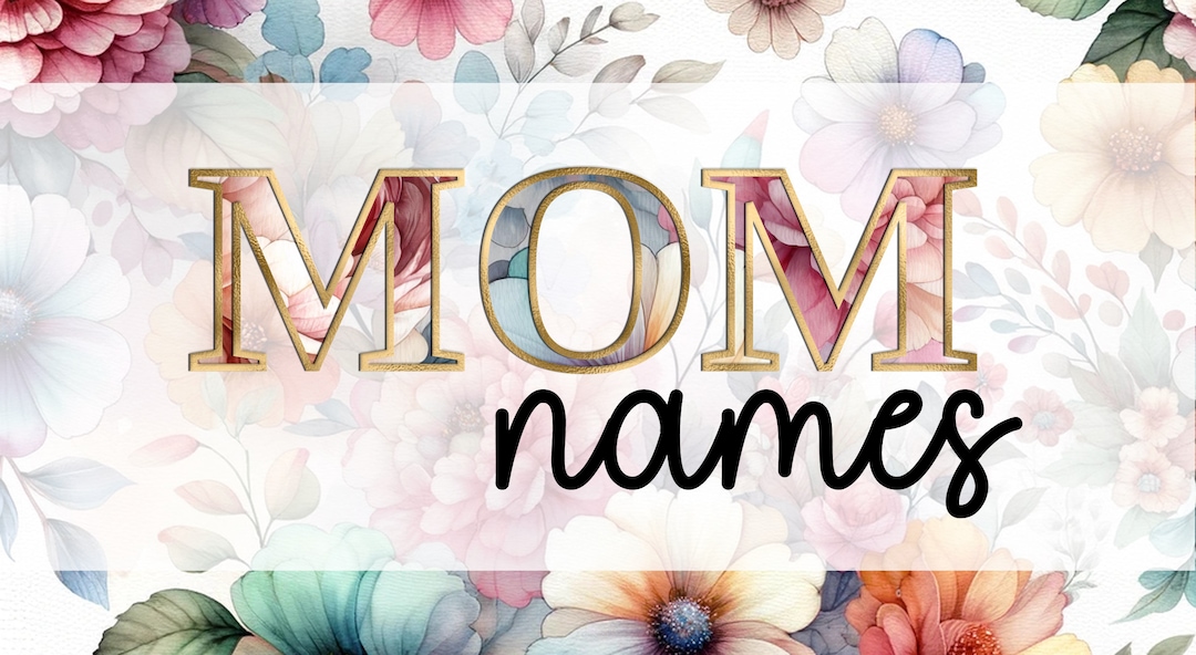 Mom and Grandma Names PNG Overlay Clipart, Watercolor Spring Flowers ...