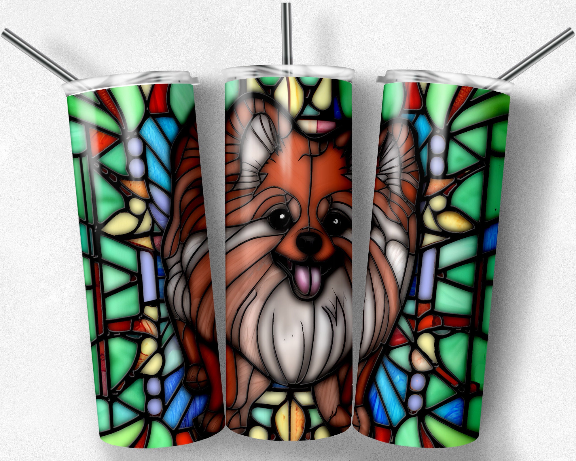 Stained Glass Pomeranian Dog PNG File Puppy Sublimation - Etsy