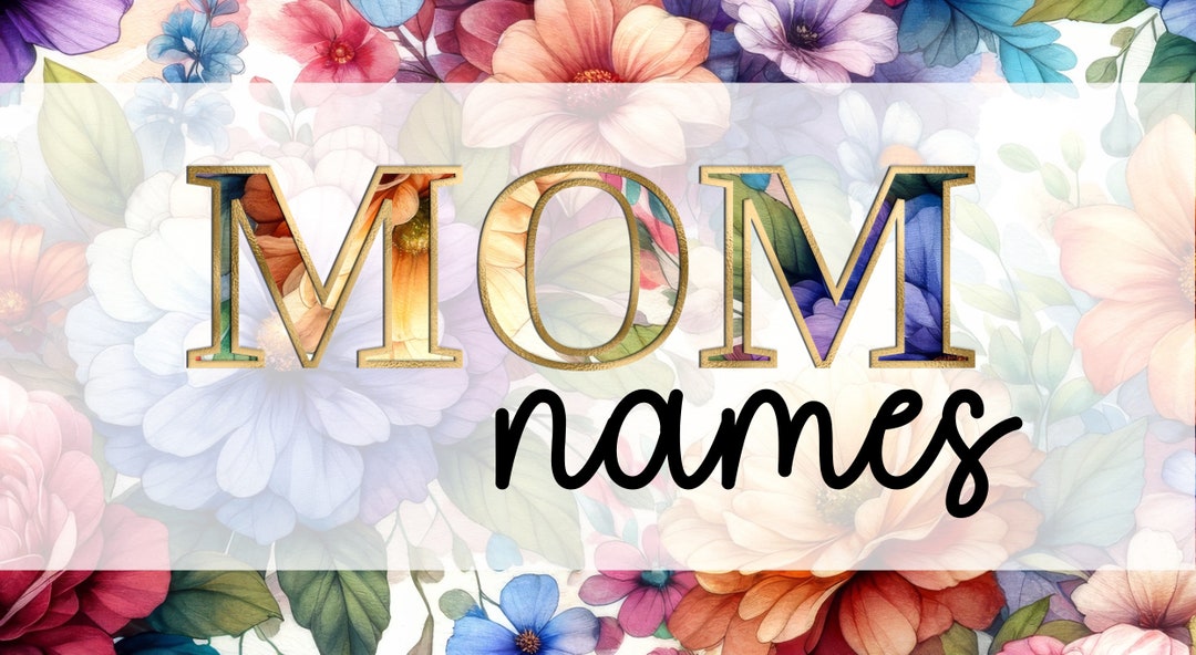 Mom and Grandma Names PNG Overlay Clipart, Watercolor Spring Flowers ...