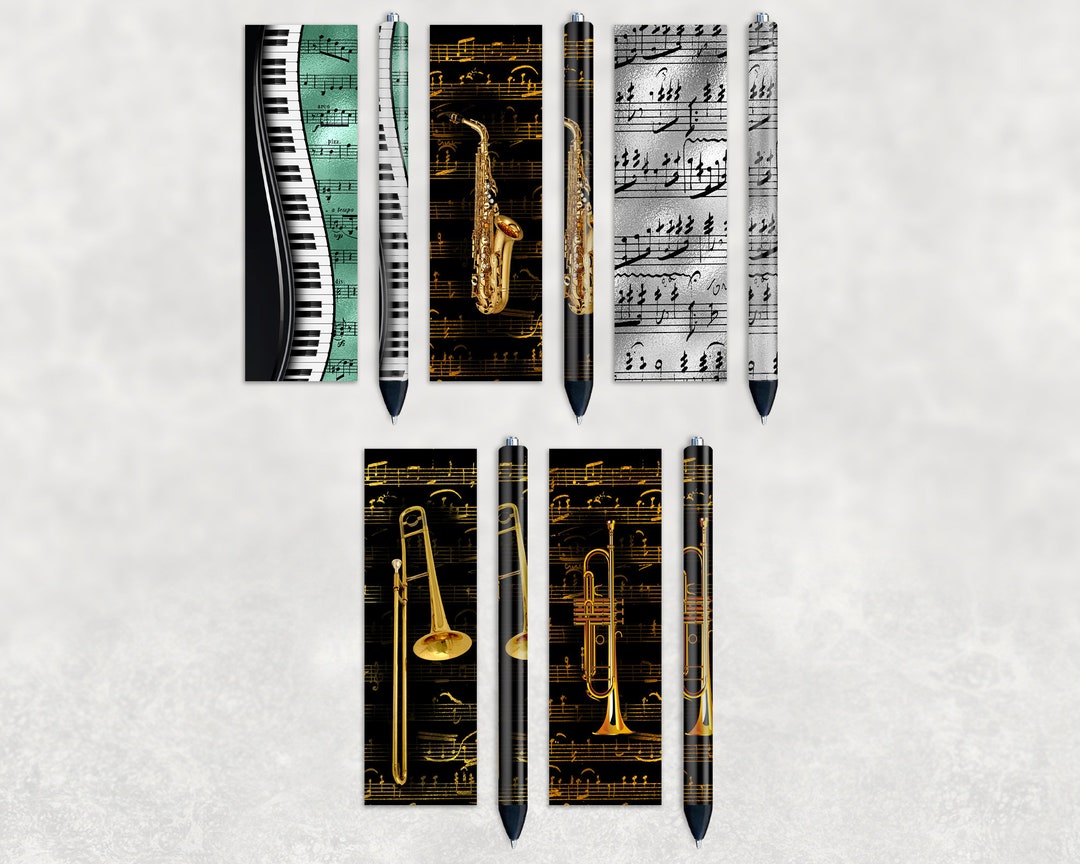Music Pen Wraps, Musical Instruments, Sublimation Pen Designs, Instant ...