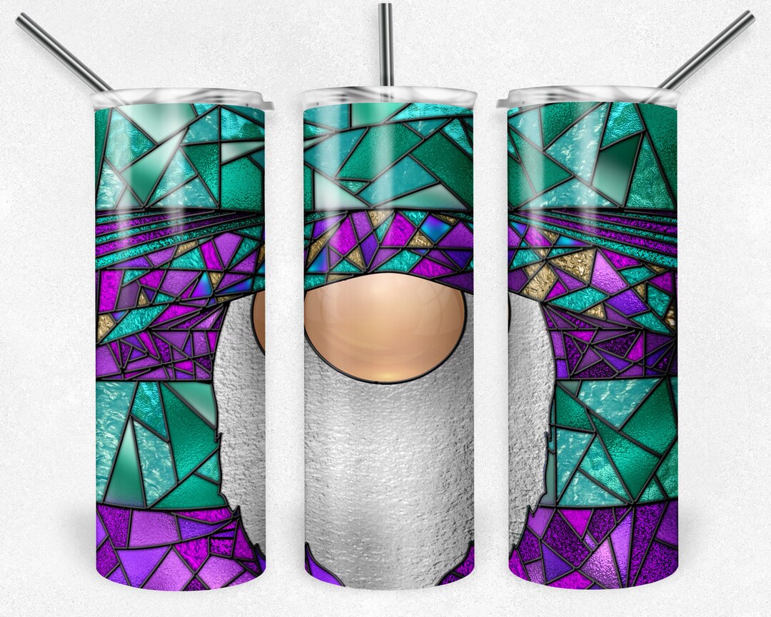 Mosaic Sweater Gnome Stained Glass Purple Teal Christmas - Etsy