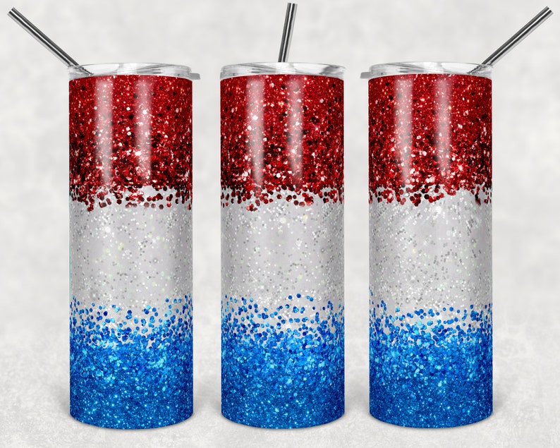 Red White and Blue Glitter Fourth of July Independence Day - Etsy