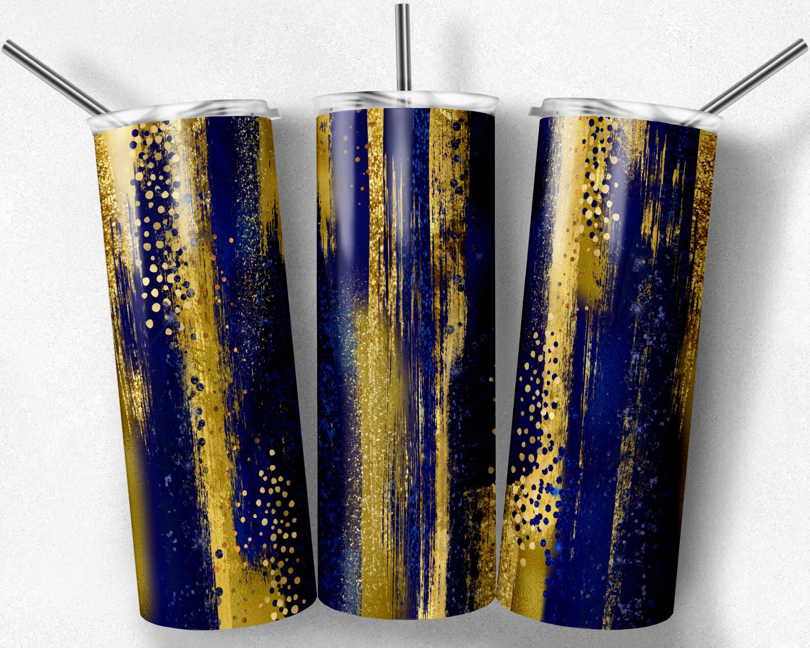 Blue and Yellow Gold Glitter Brush Strokes Paint Strokes - Etsy