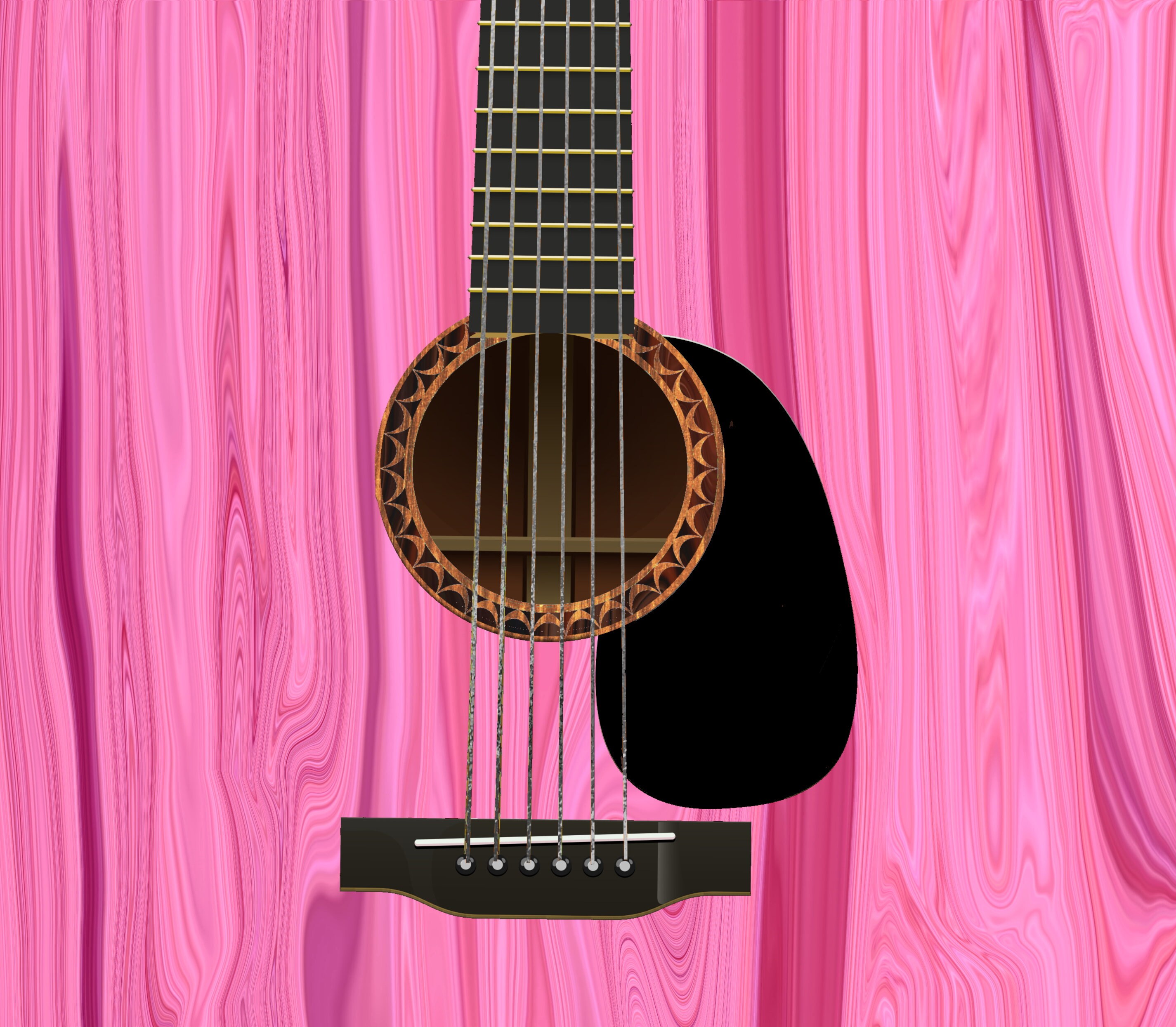 Dark Pink Acoustic Guitar Musical Instrument Sublimation 20 | Etsy