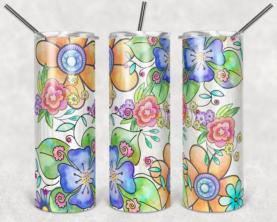 Spring Wood Flowers, Skinny Tumblers, 20 Oz Tumbler, Instant Download ...