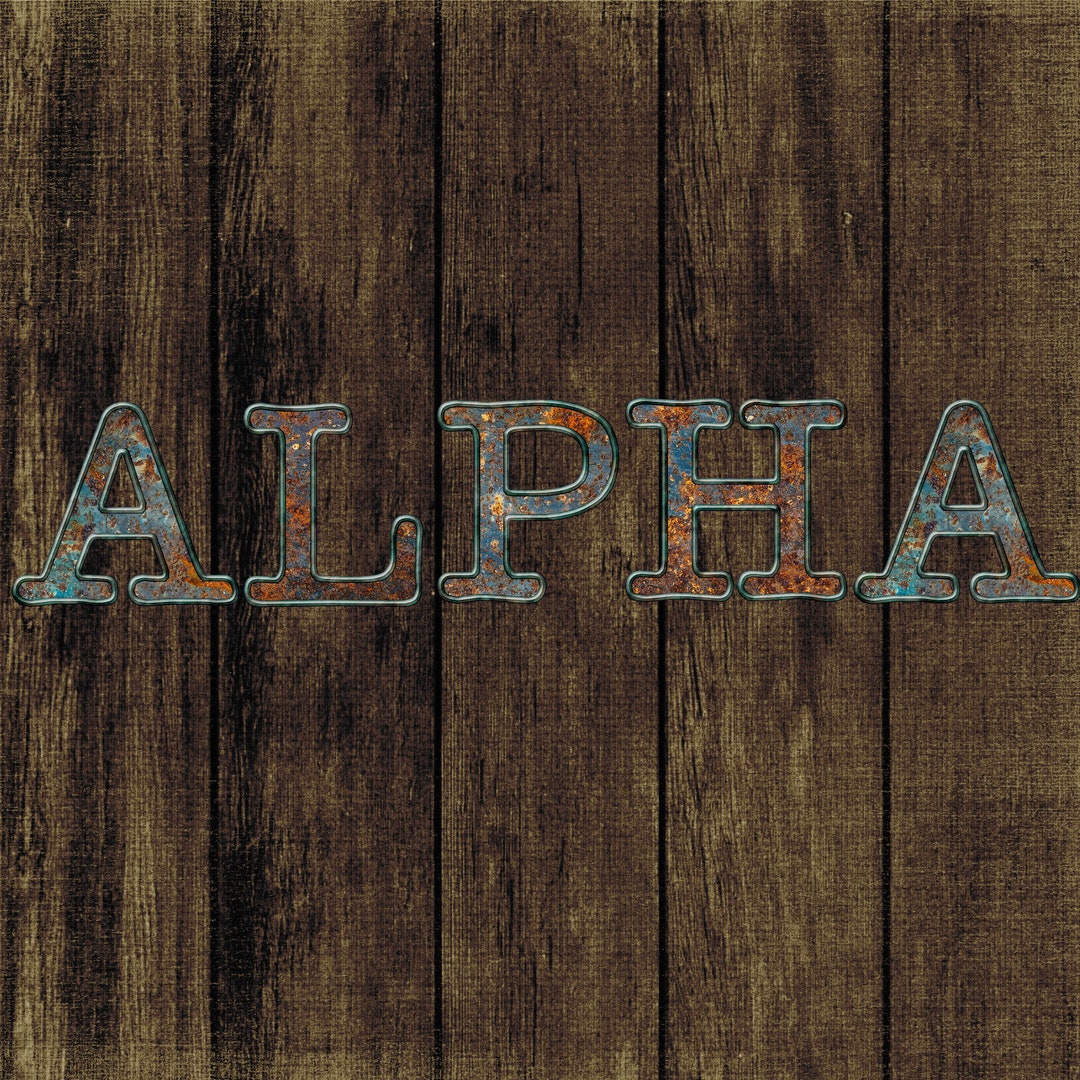 Masculine Patina Metal Alphabet, PNG Overlays, Letter Overlays ...