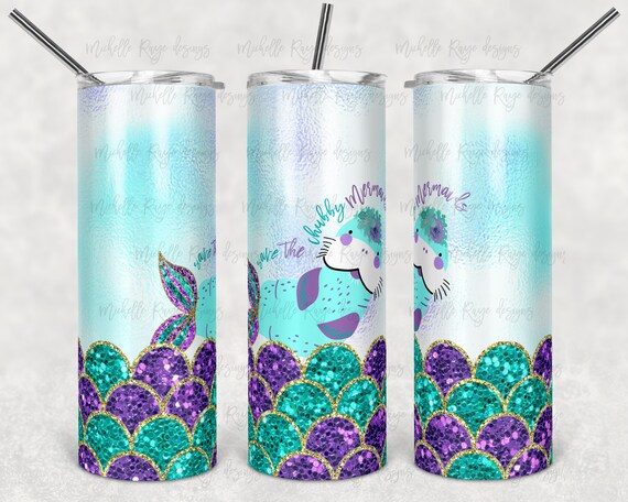 Save the Chubby Mermaids Purple and Teal Glitter | Etsy